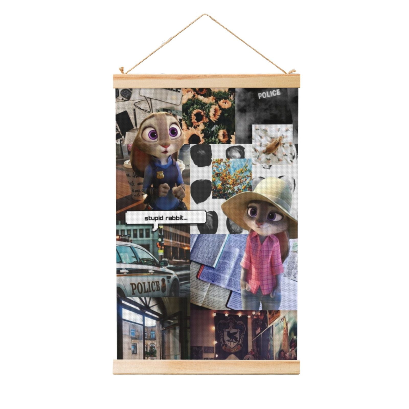 Shaft Hanging Banner Zootopia Poster Wall Canvas Artwork With Wooden ...