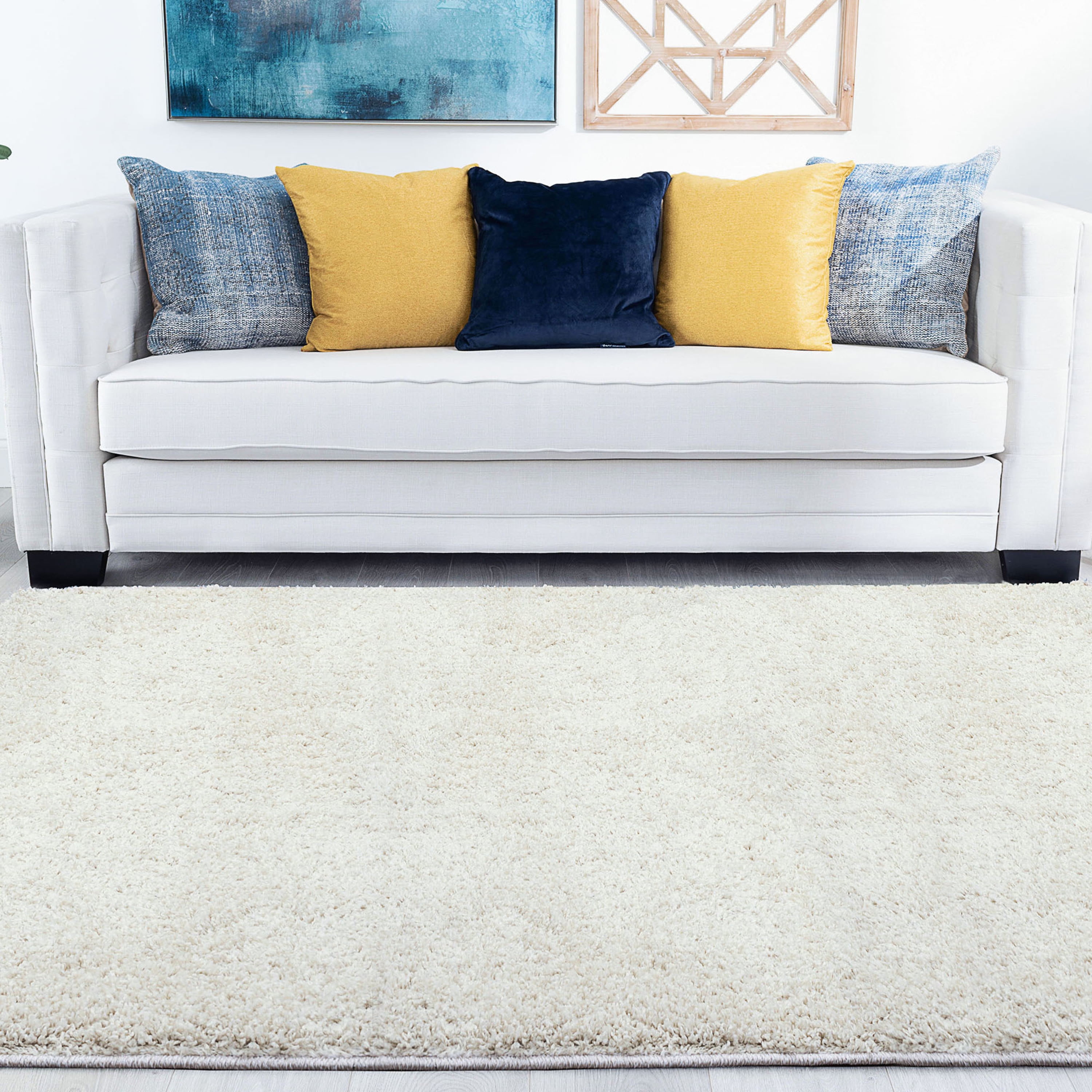 Polypropylene Shag 8x10 Area Rug - Cream Rug - Easy to Clean - Walmart.com