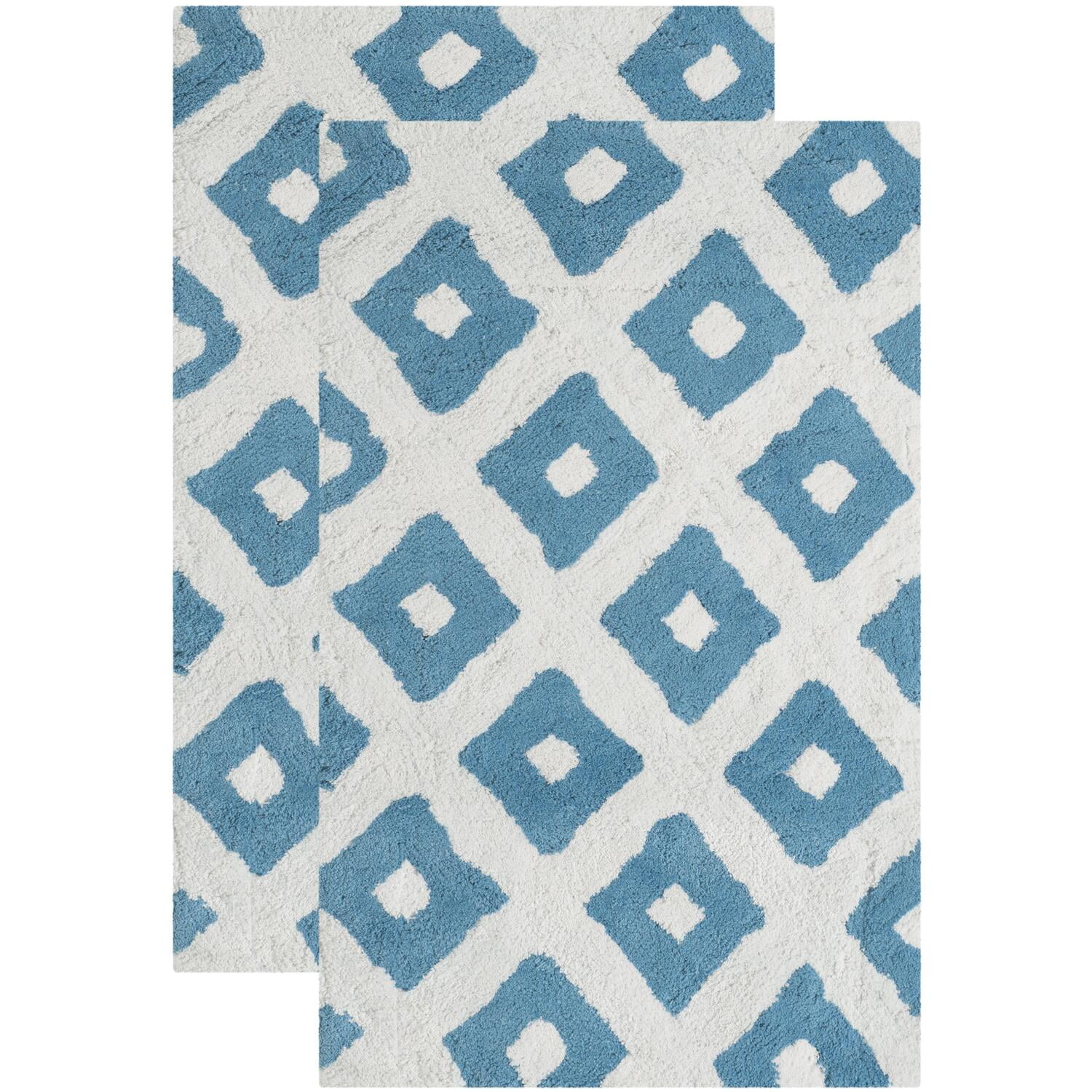 Shag & Flokati Rug - Plush Master Bath -Arizona Blue-Color:Arizona Blue ...