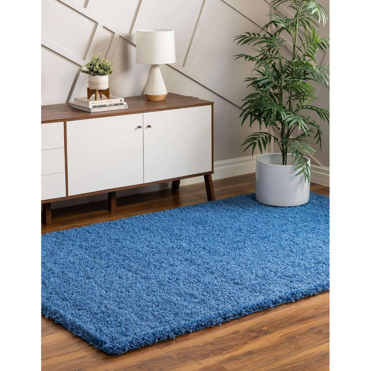 Shag Laurian Collection Area Rug 8'x11' - Periwinkle Blue - Walmart.com