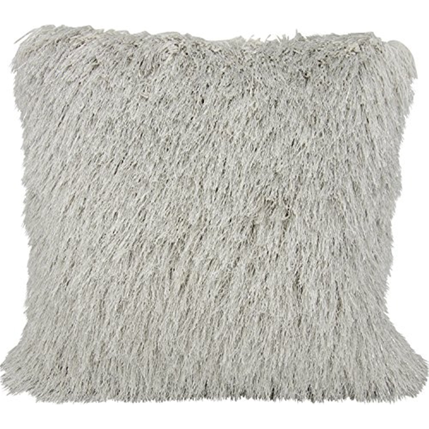 Shag Light Grey Yarn Shimmer Shag Pillow - Walmart.com