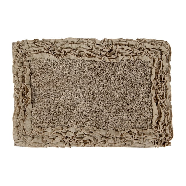 Shaggy Border Ruffle Rug 21X34 Beige - Walmart.com