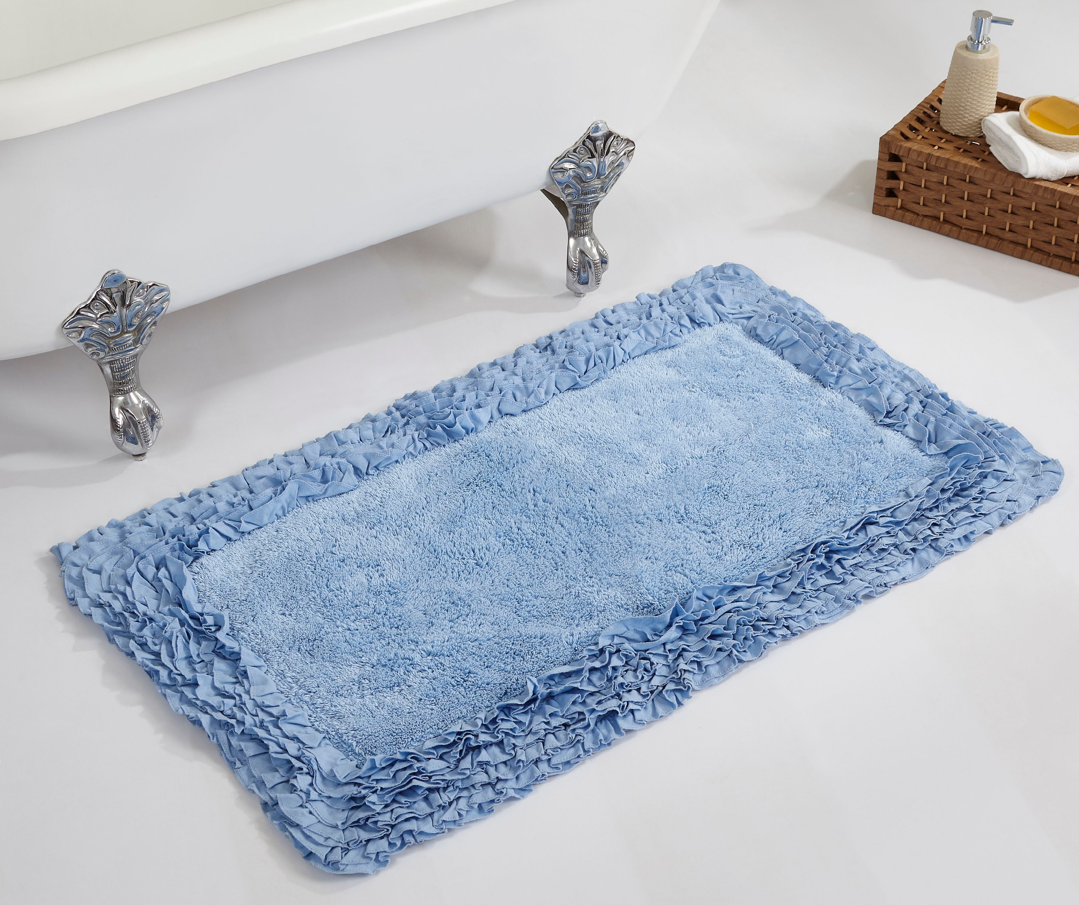 Shaggy Border Ruffle Rug 24X40 Blue - Walmart.com
