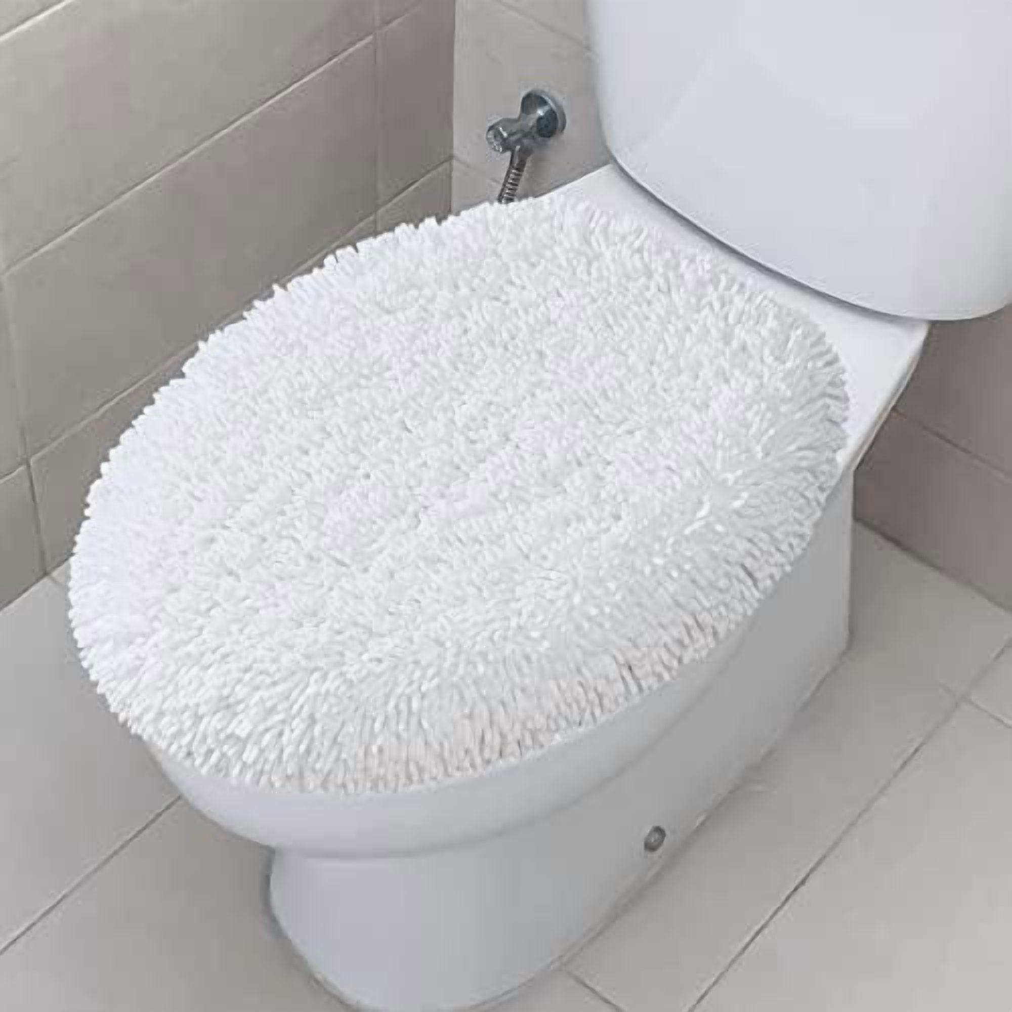 Shaggy Chenille Bathroom Toilet Lid Cover, Ultra Soft Plush Seat Covers ...