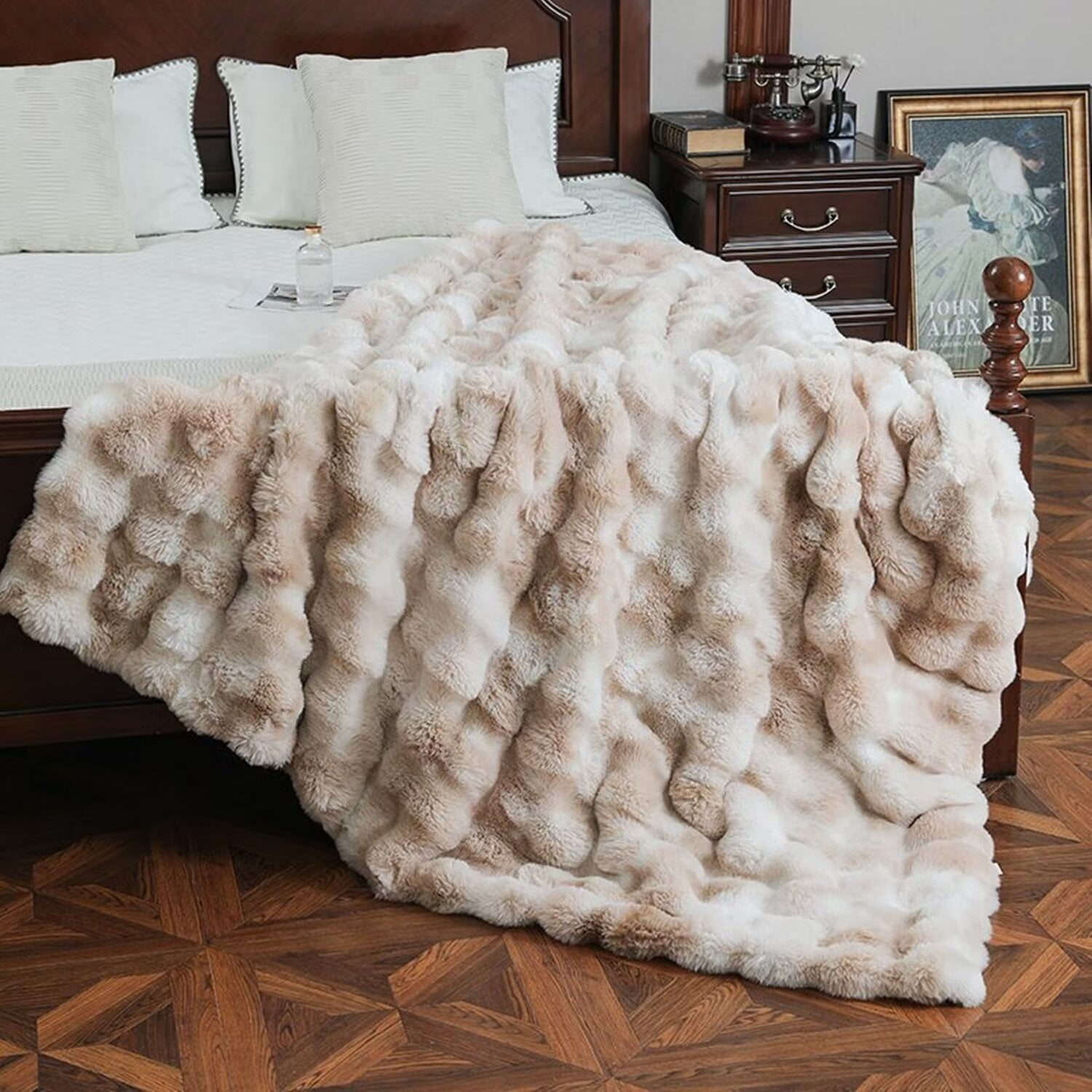 Shaggy Faux Fur Weighted Blanket 15 lbs for Adult, Soft Luxury Fuzzy ...