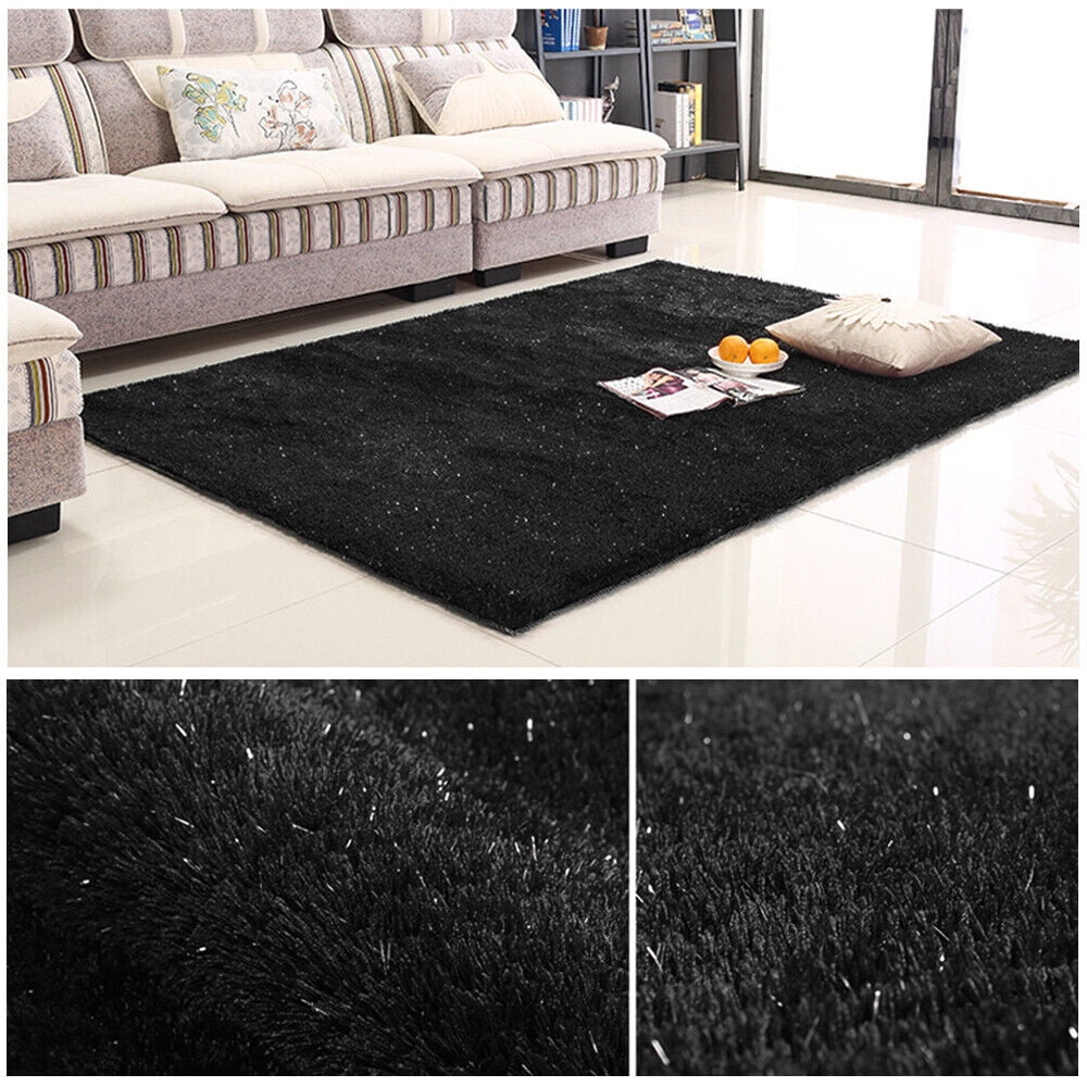 Shaggy Fluffy Area Rug Silky Thick Soft Rugs Anti-Skid Floor Room ...