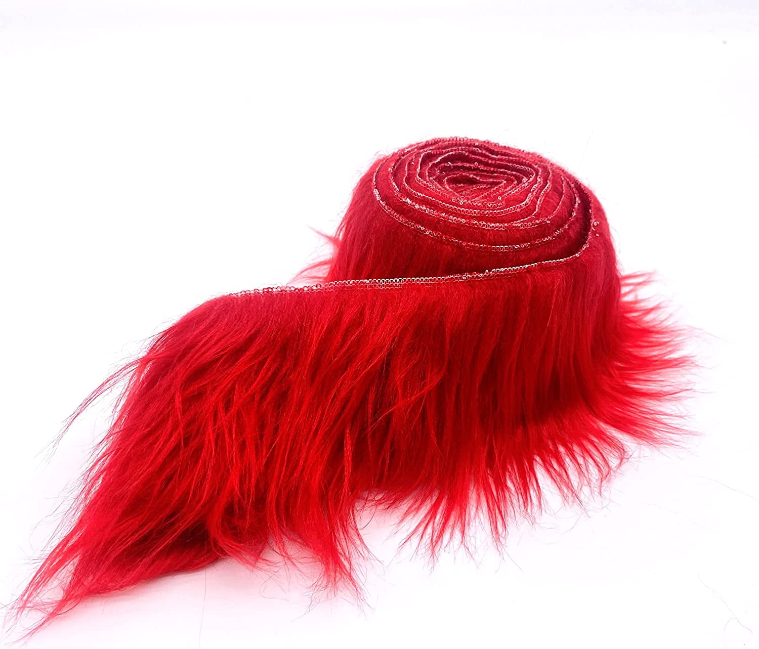 Shaggy Mohair Faux Fur Fabric Strips Ribbon, Pre Cut Roll, 6" Wide by ...