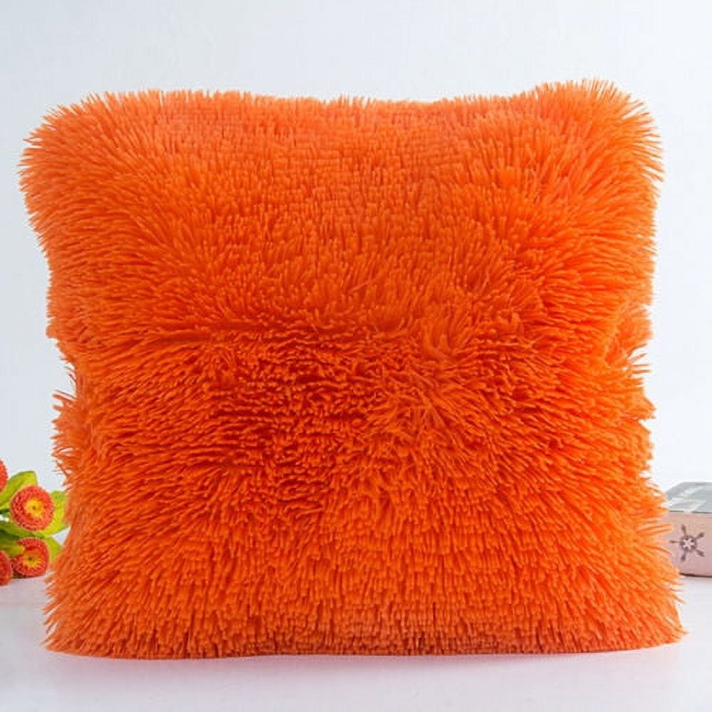 Shaggy Plush Faux Fur Throw Pillow Covers Fuzzy Decorative Pillow Case ...