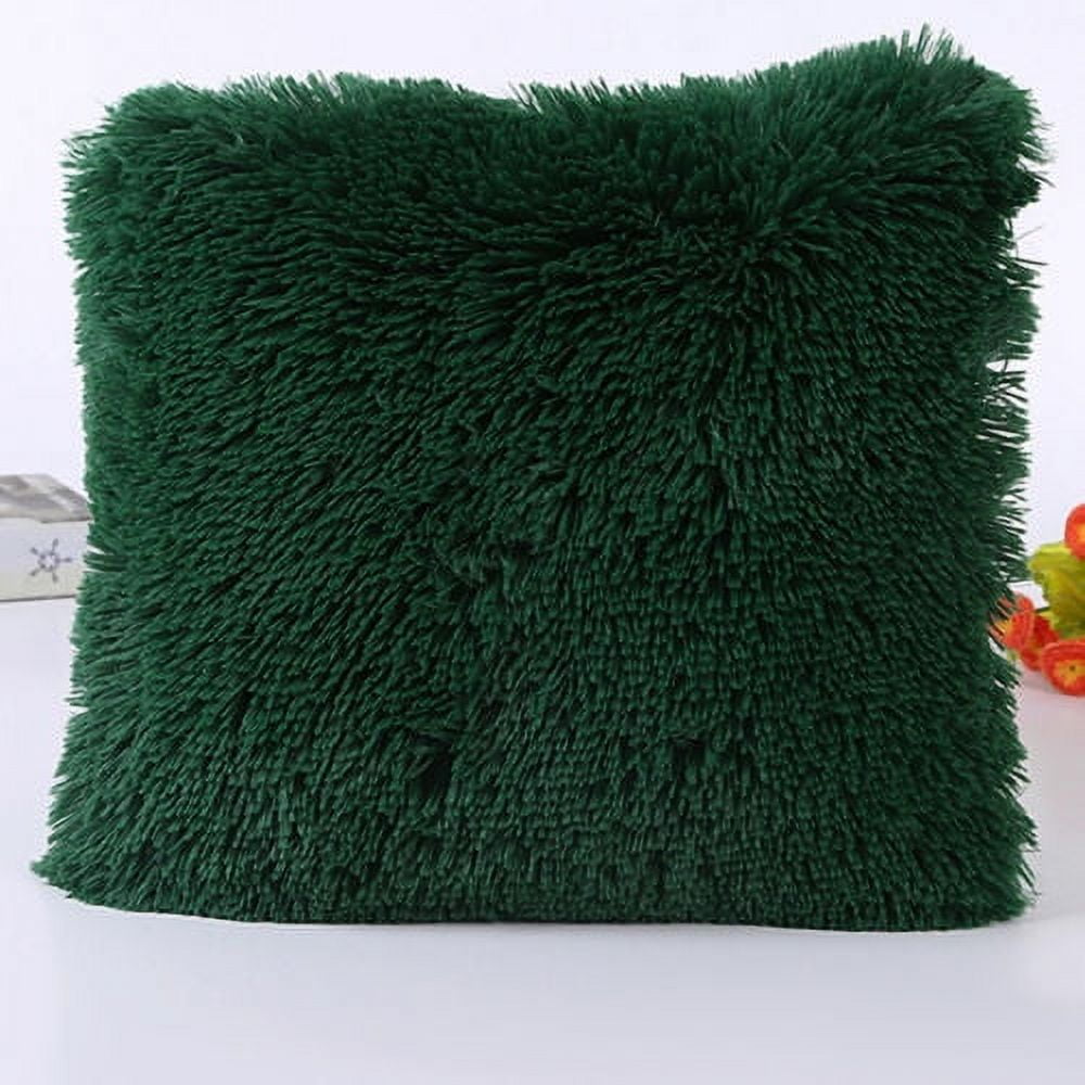 Shaggy Plush Faux Fur Throw Pillow Covers Fuzzy Decorative Pillow Case ...