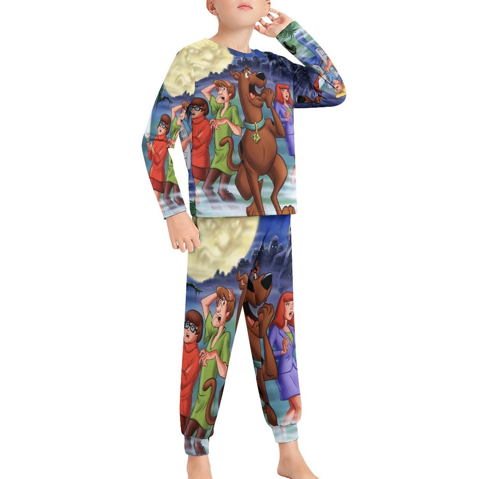 Shaggy Scooby Doo Children's Pajama Suit Sleepwear Long Sleeve Top And ...