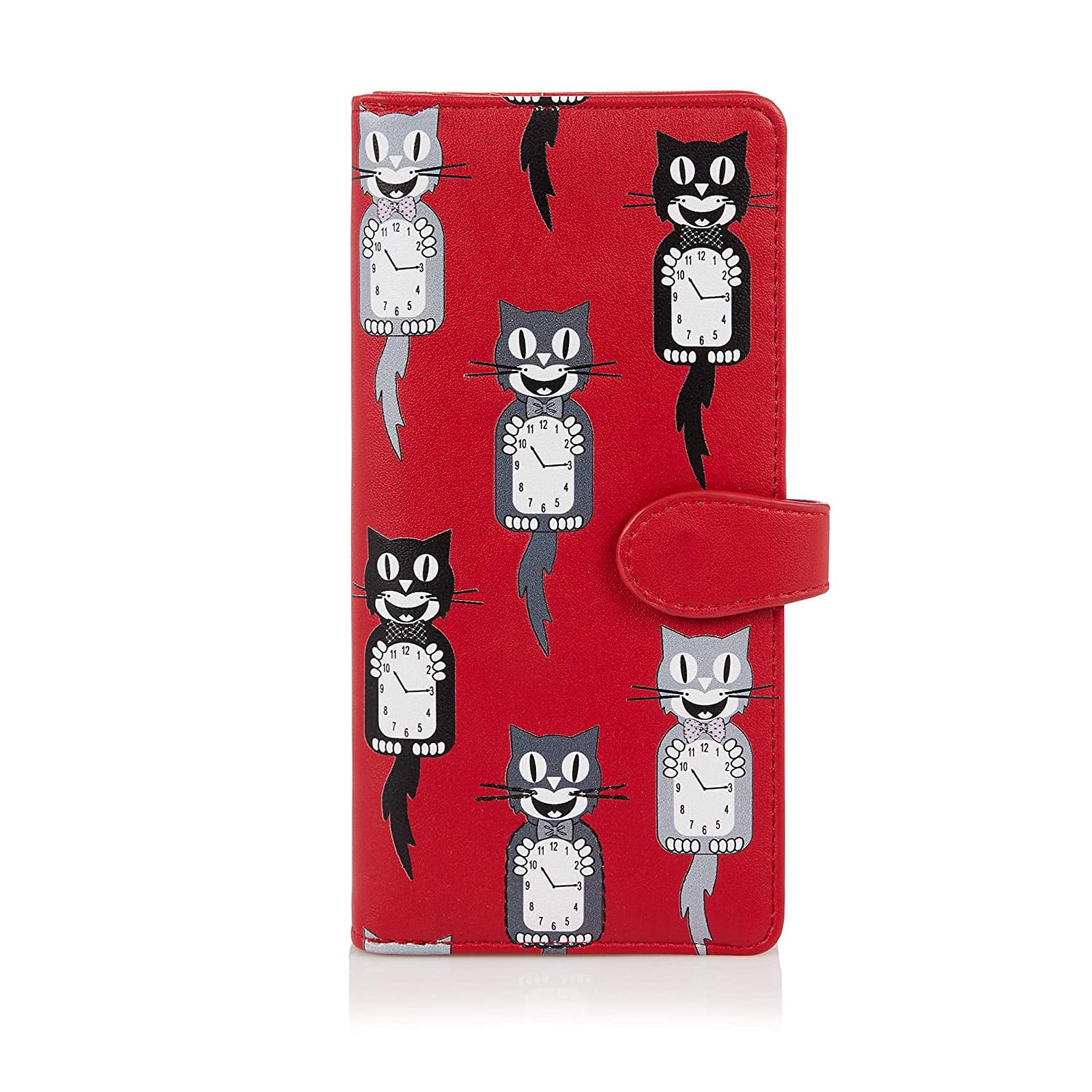 Shagwear Cat Clocks Large Red Zipper Wallet - Walmart.com