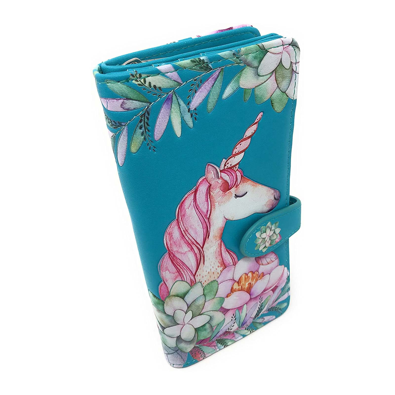 Shagwear Unicorn Large Teal Zipper Wallet - Walmart.com