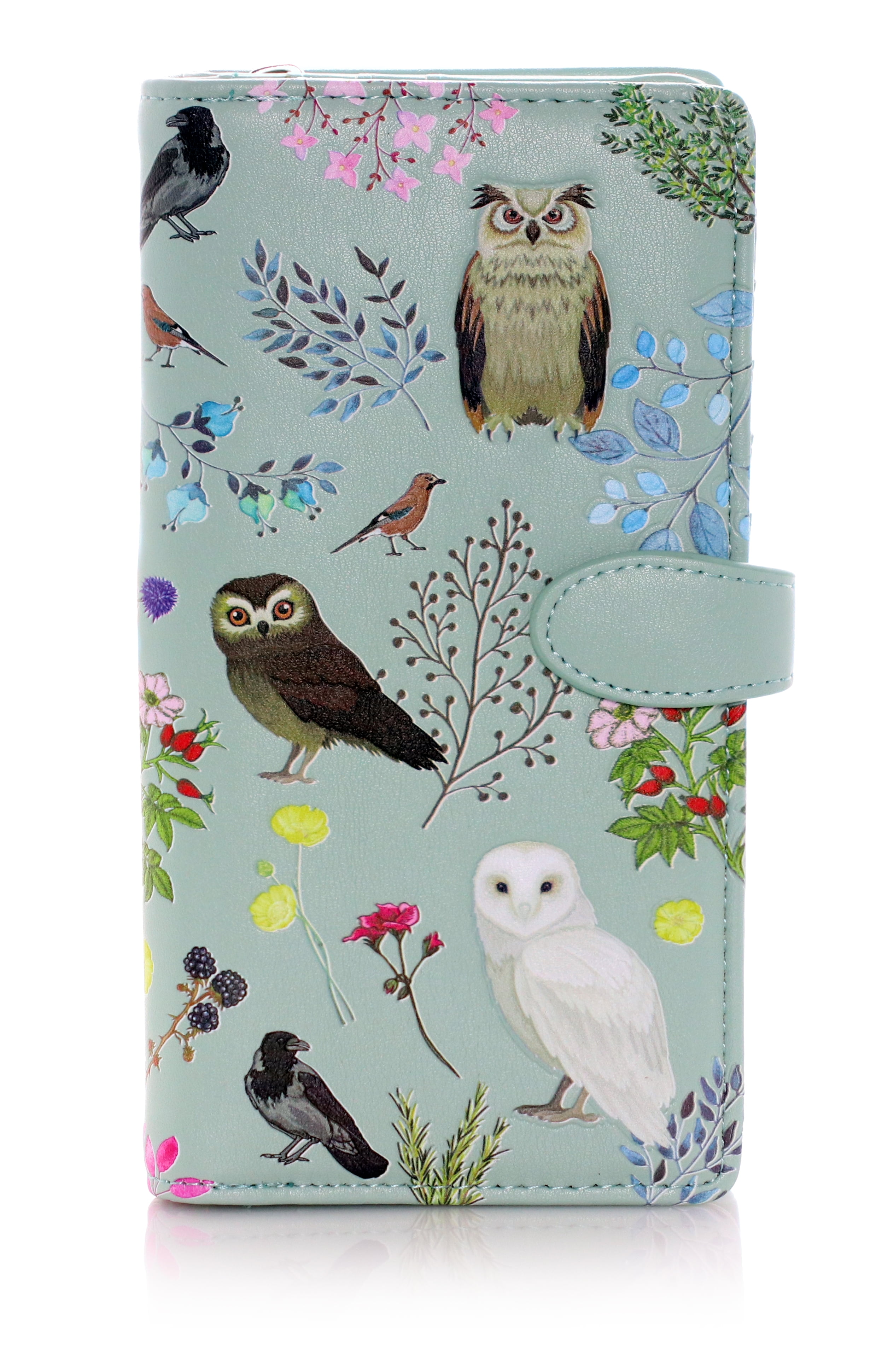 Shagwear Wildbird Forest Pattern Large Women's Zipper Wallet (Mint ...