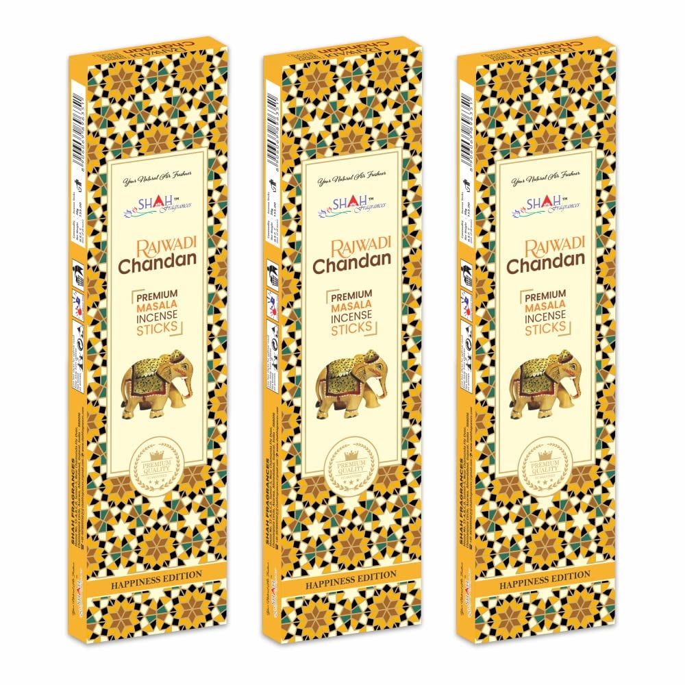 Shah Fragrances Rajwadi Chandan Premium Masala Incense Sticks Agarbatti ...
