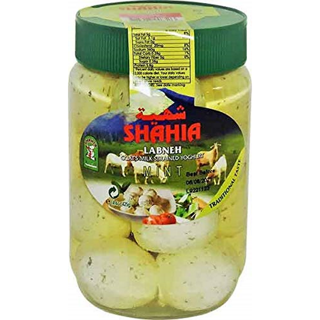 Shahia Brand Goats Milk Strained Labneh, Mint, (Yogurt Balls) in Oil, 2-Pack 425g Jars - Walmart.com