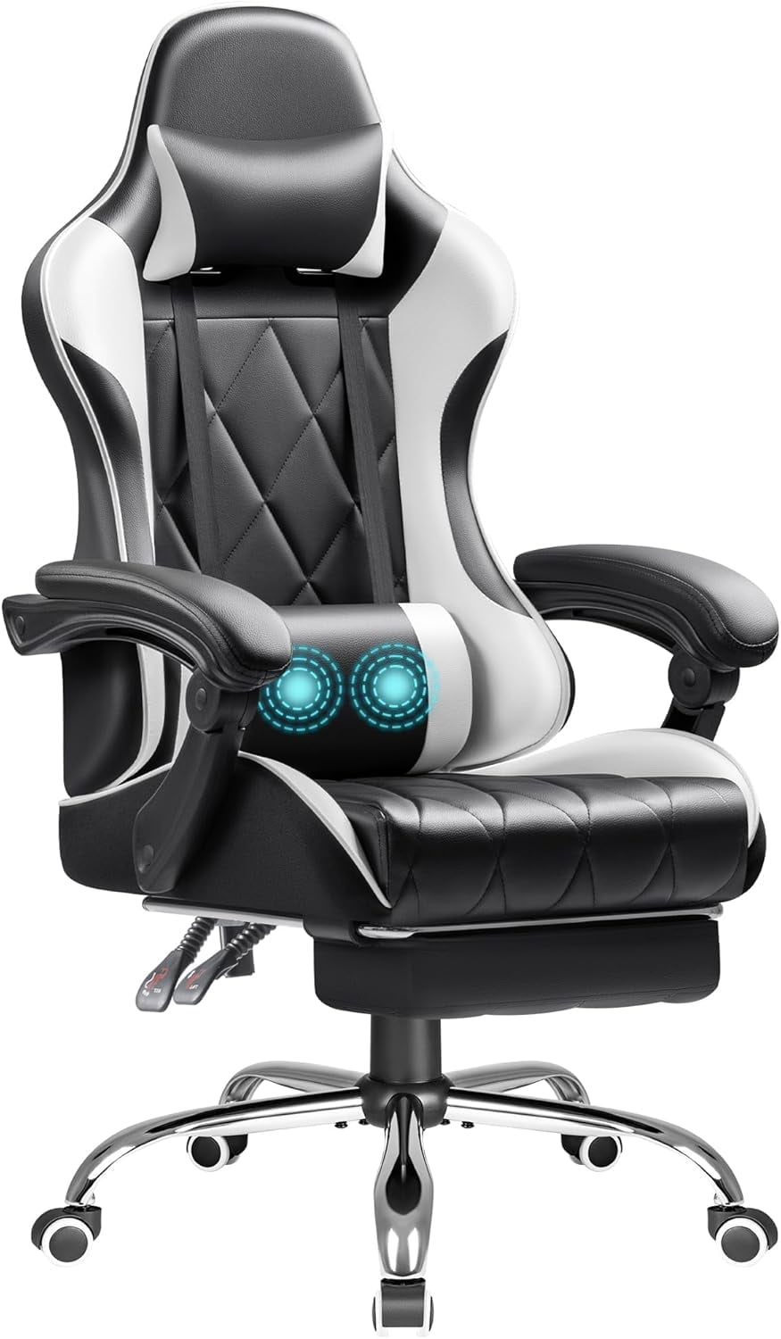 Shahoo Gaming Chair with Footrest and Massage Lumbar Support, Computer ...