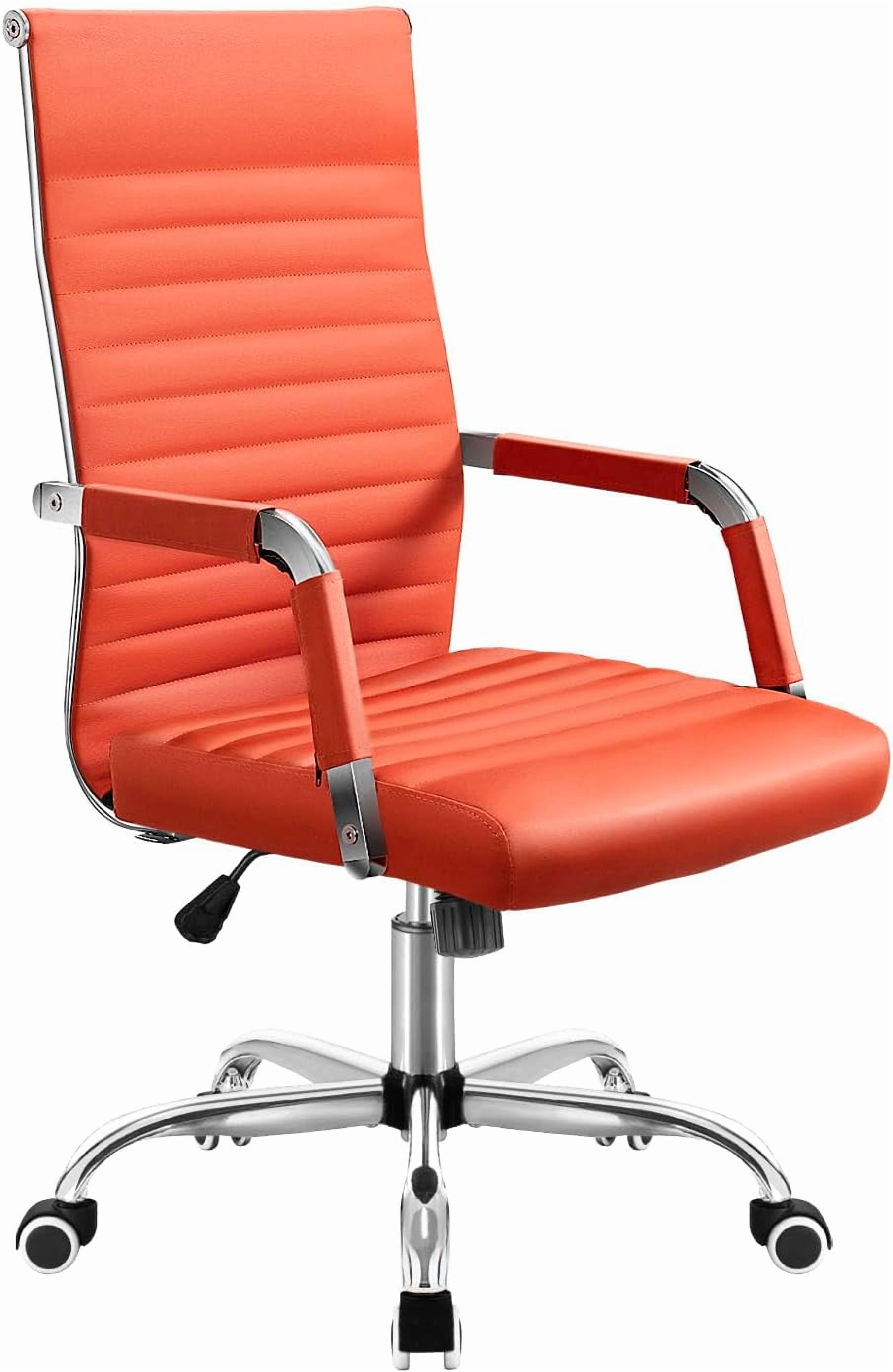 Shahoo PU Leather Office Chair, Mid-Back Executive Swivel Armchair for ...