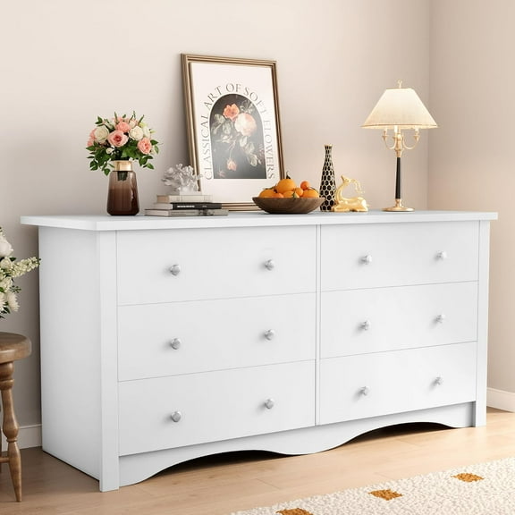 49" Tall 5-Drawer Modern Wooden Dresser - Large Storage Chest ...