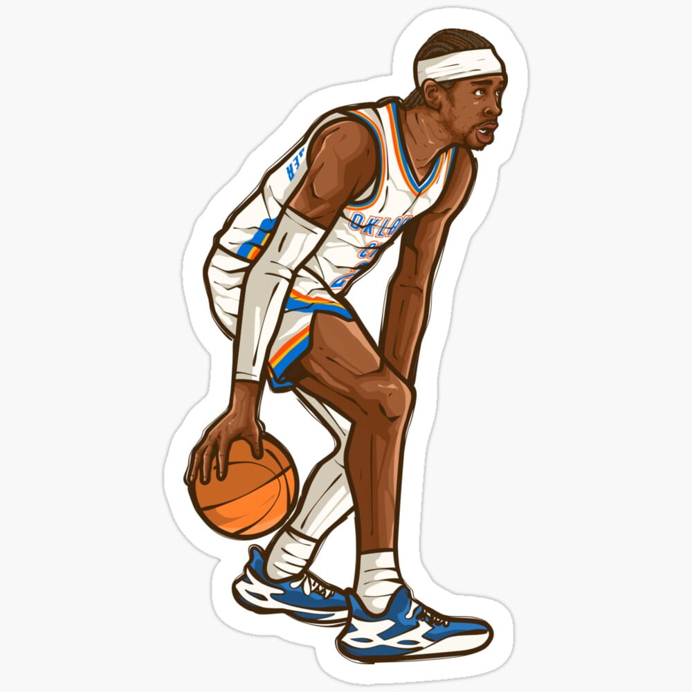 Shai Gilgeous-Alexander Dribbling Sticker Phone Decal Water Bottle ...