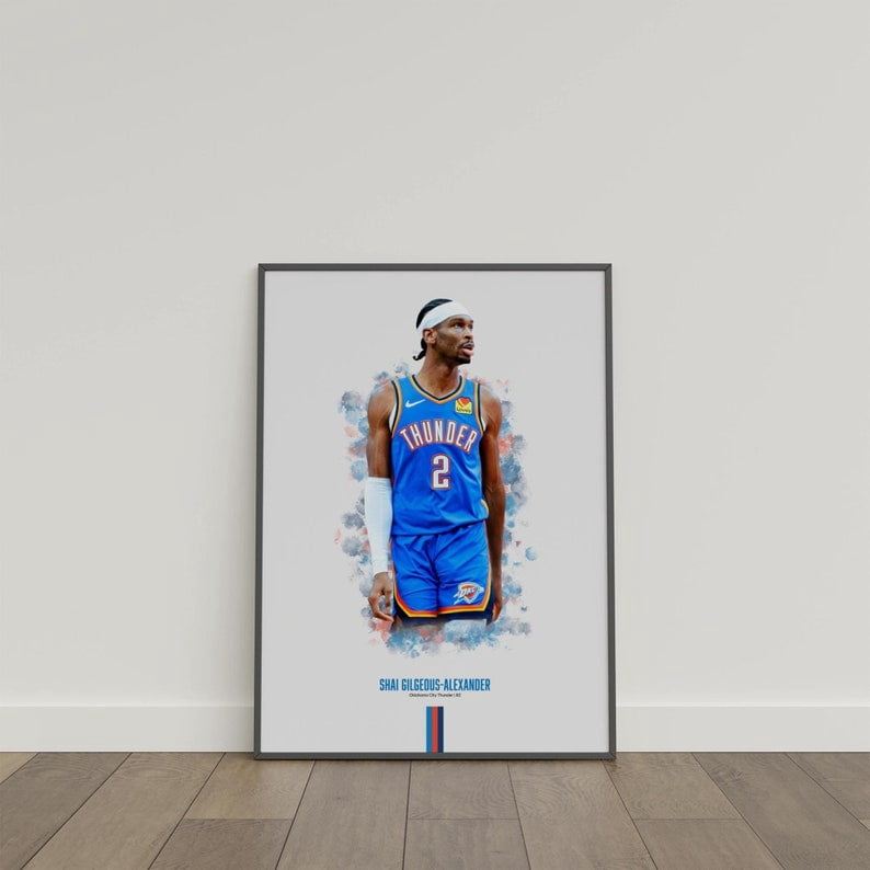 Shai Gilgeous-Alexander OKC Thunder Wall Art Featuring Bold Modern ...