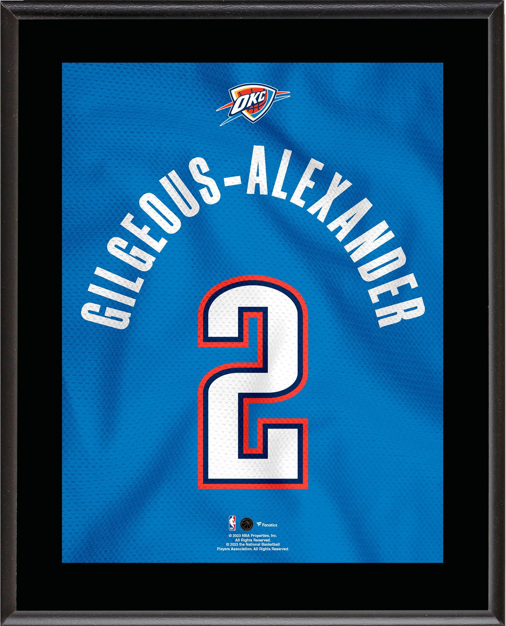 Shai Gilgeous-Alexander Oklahoma City Thunder 10.5" x 13" Jersey Number ...