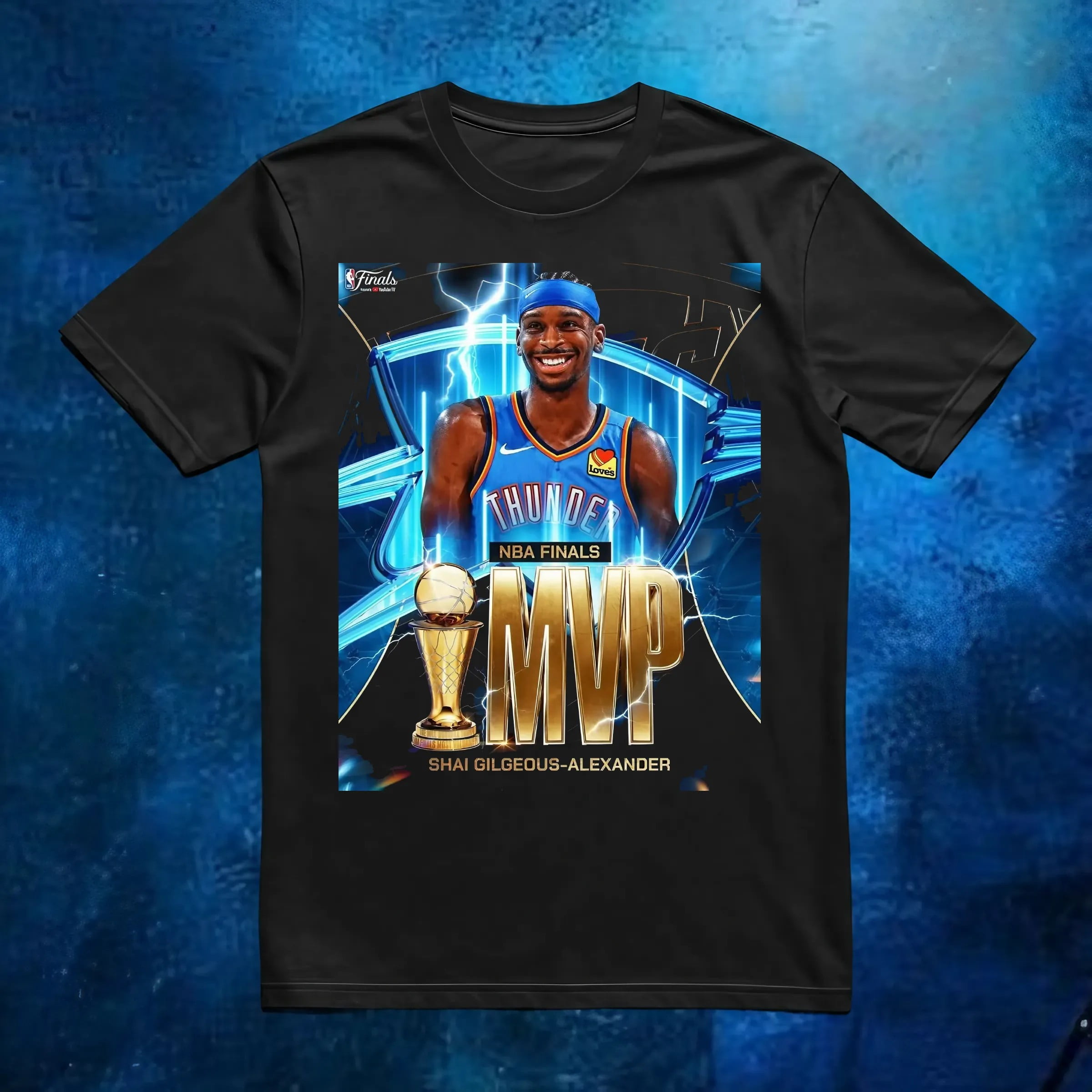 Shai Gilgeous Finals Oklahoma City Winning 2025 Championship T Shirt,Black Color,Size L ...