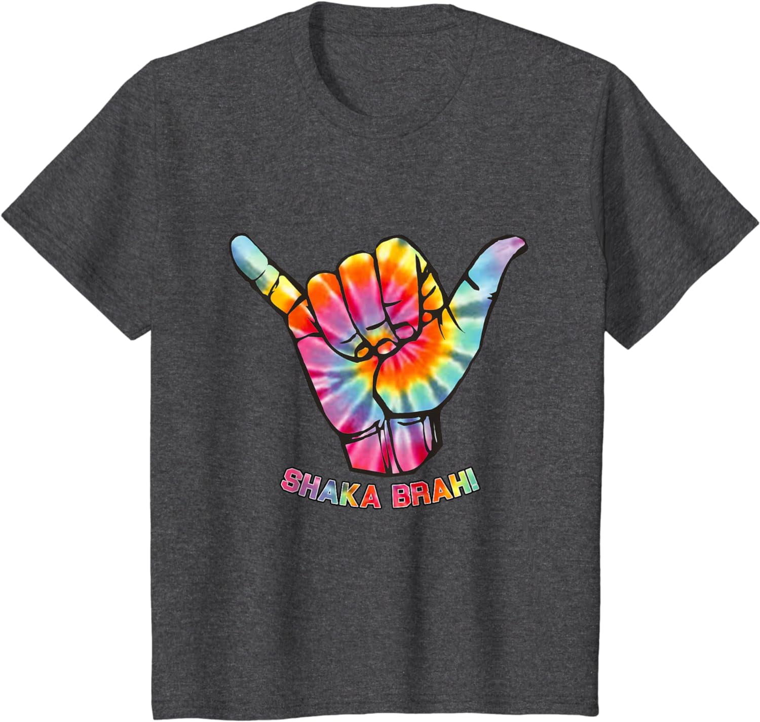 Shaka Brah T Shirt Tie Dye Surfer Colorful Hawaii Hang Sign - Walmart.com