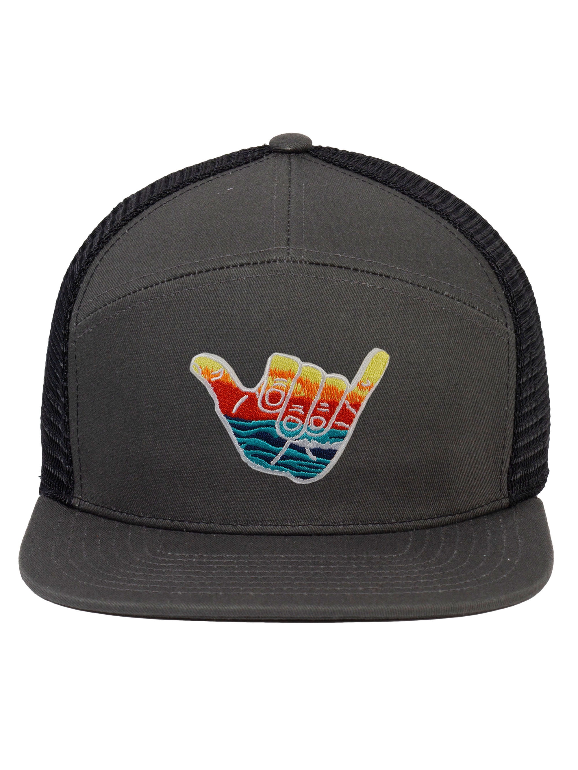 Shaka Waves Surf Trucker Hat - 7 Panel Cap For Men , Charcoal - Walmart.com