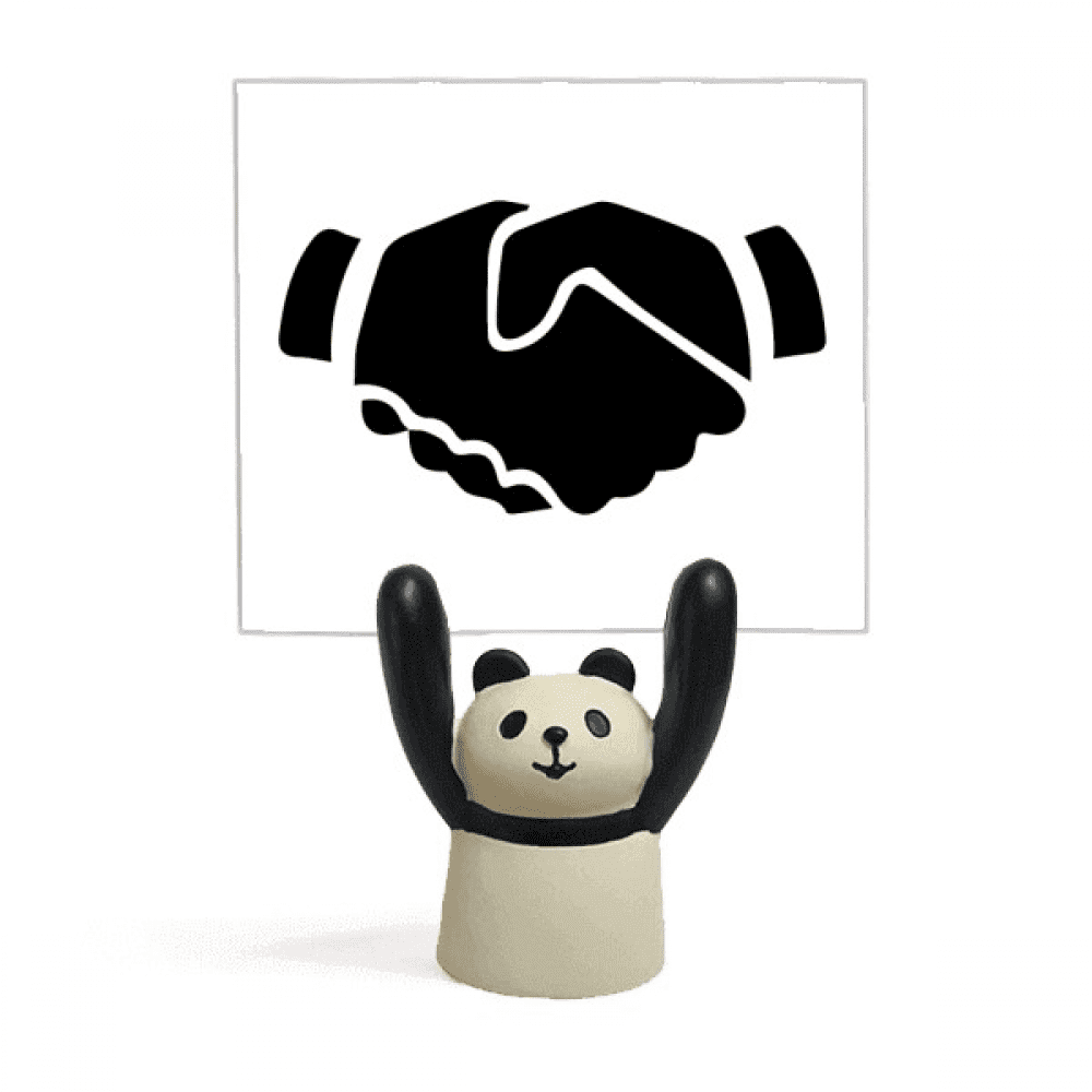 Shake Hands Gesture Outline Pattern Memo Holder Cartoon Animal Panda ...