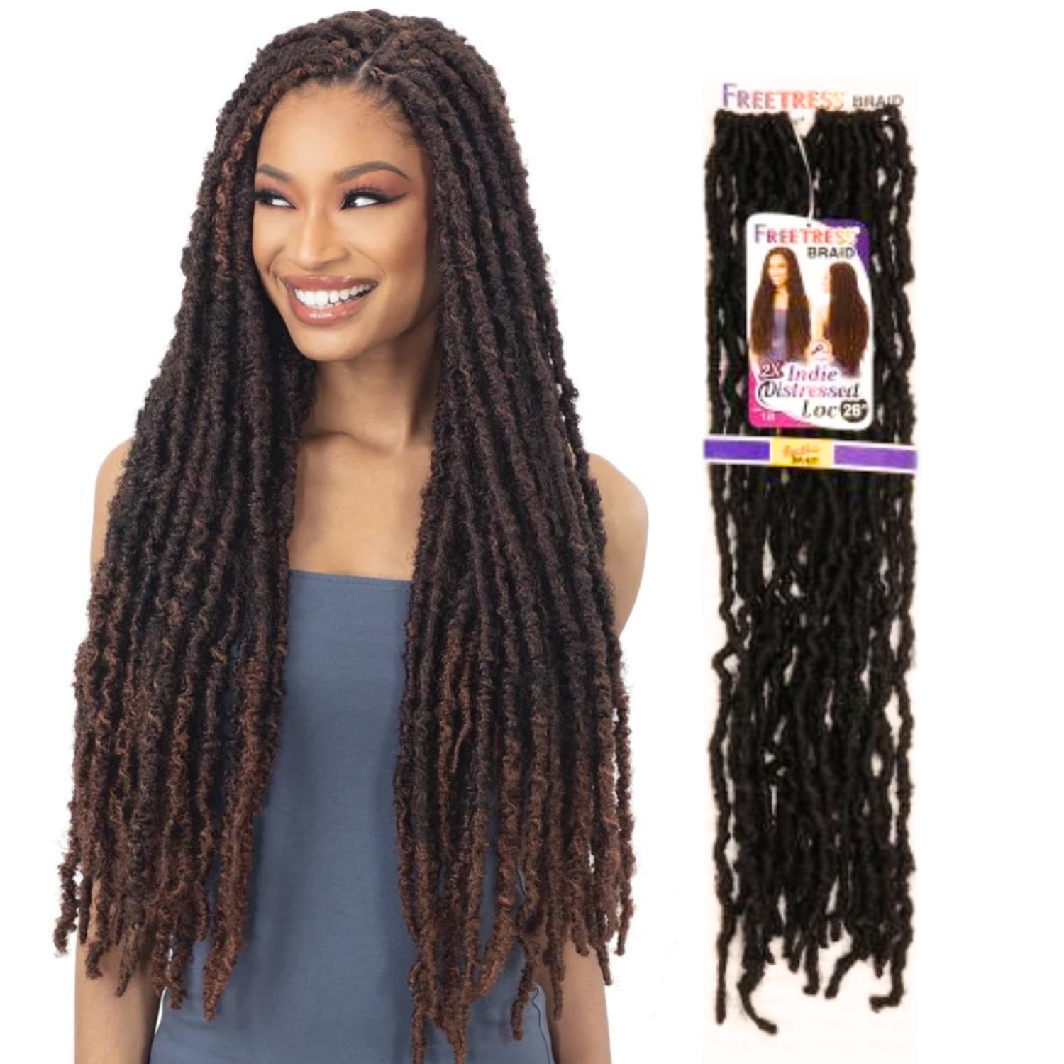 Shake 'N Go 2X's Indie Extra Long Distressed Locs- 26" - Walmart.com