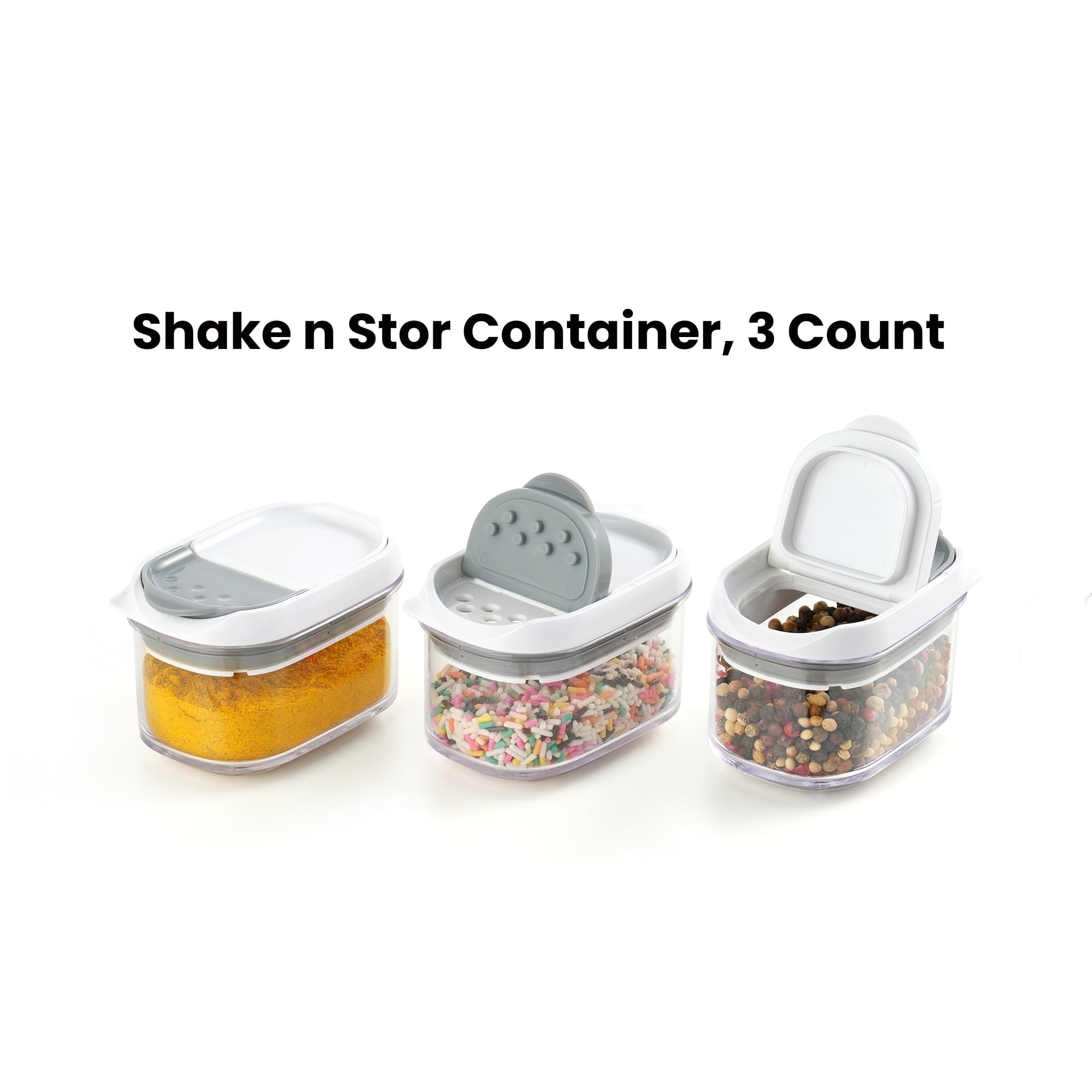 Felli Shake N Stor Spice Containers, 3 Pack – Dual-Lid Seasoning & Herb ...