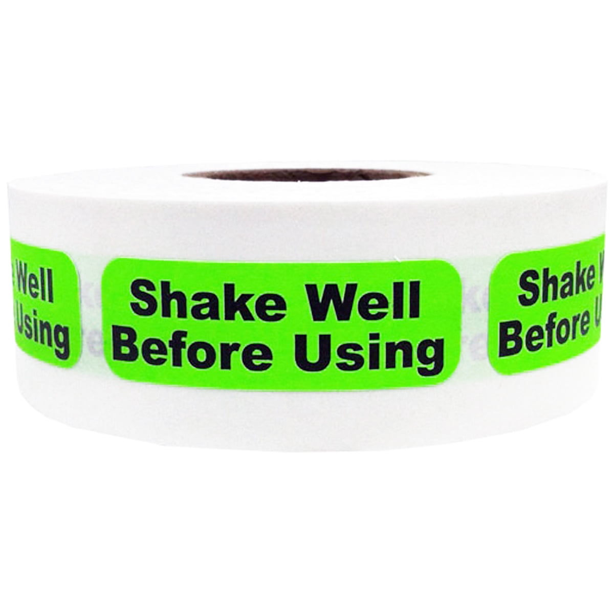 Shake Well Before Using, Fluorescent Green Warning Labels | 0.5 x 1.5 ...