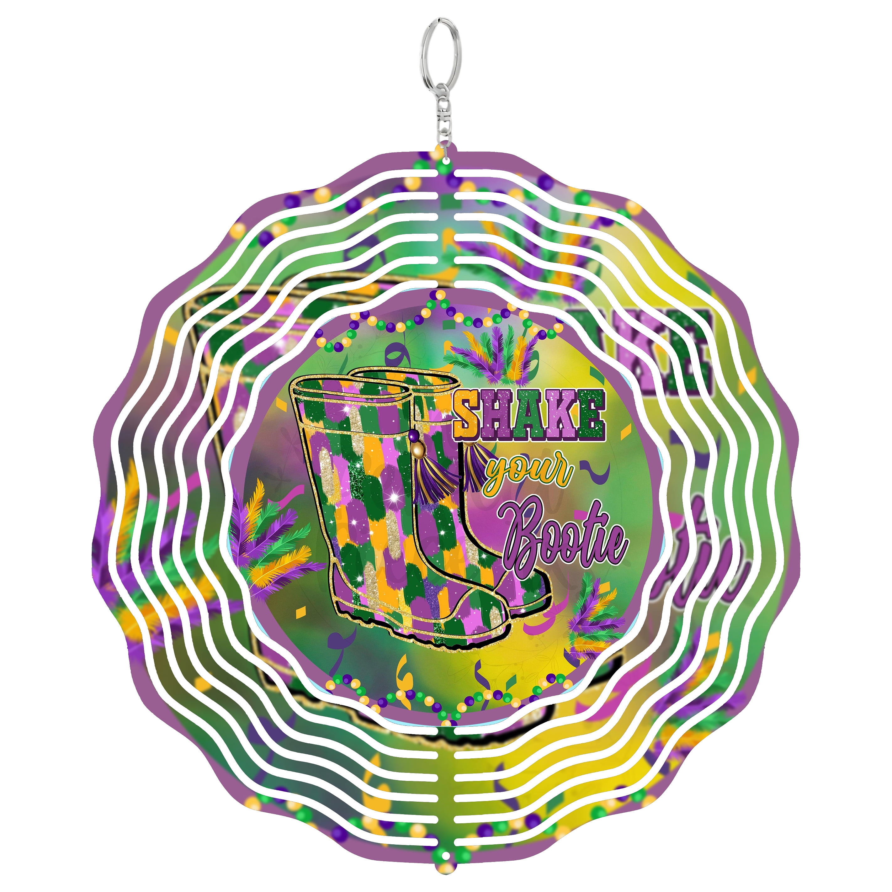 Shake Your Bootie Mardi Gras 3D Wind Spinner Stainless Steel Pirate ...