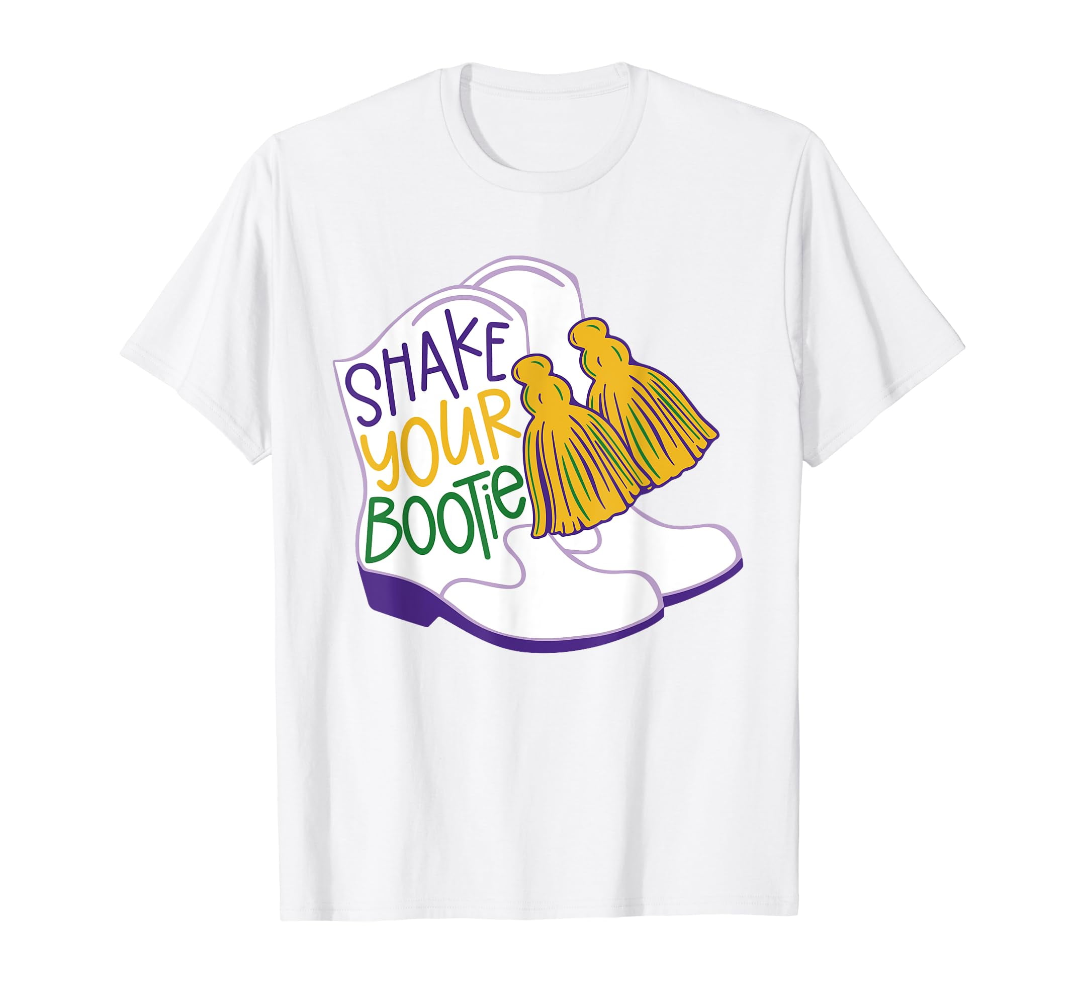 Shake Your Bootie Mardi Gras Bead Boot Carnival Celebration T-Shirt ...