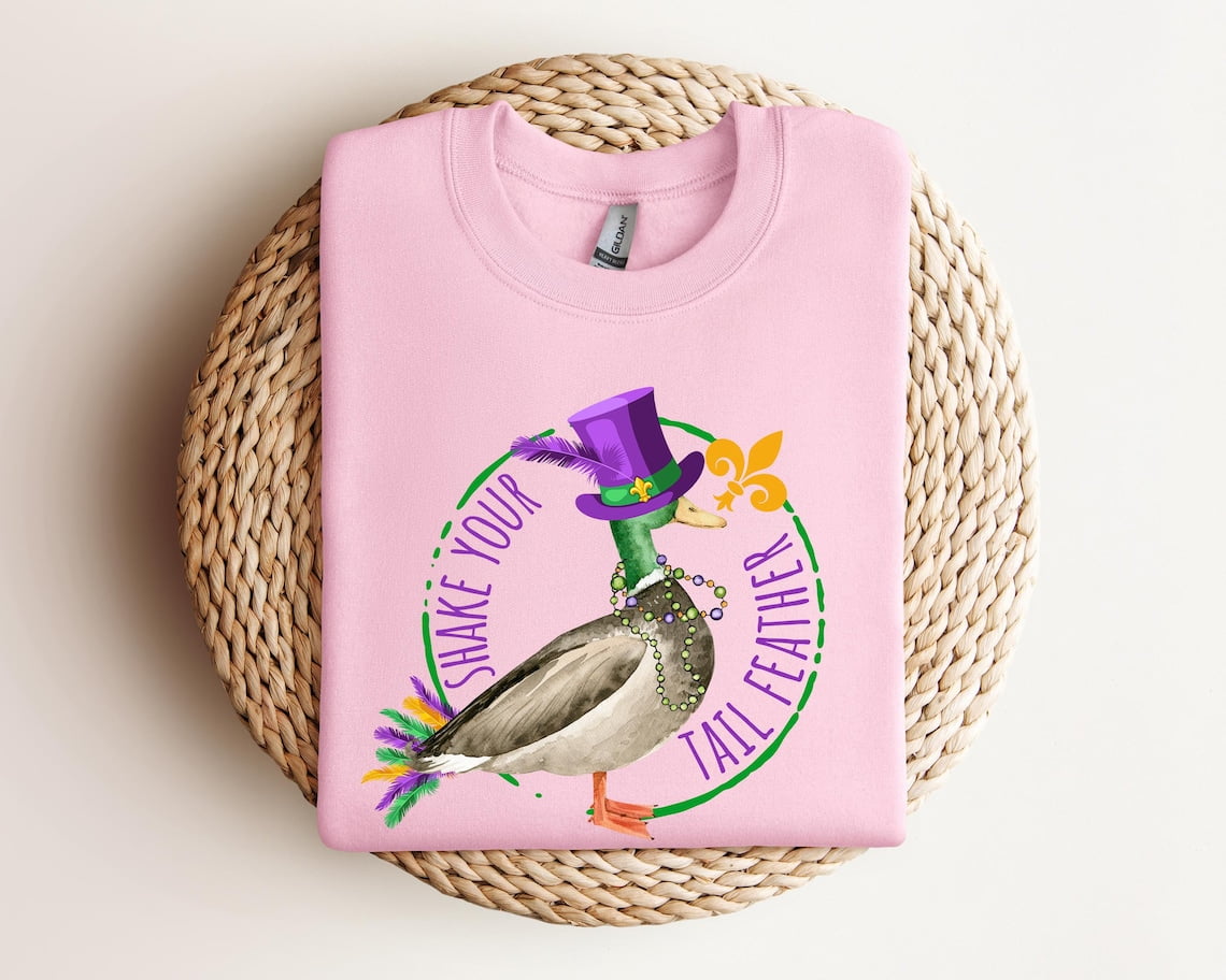 Shake Your Tail Feather Shirt, Mardi Gras Beads Shirt, Crawfish Season ...