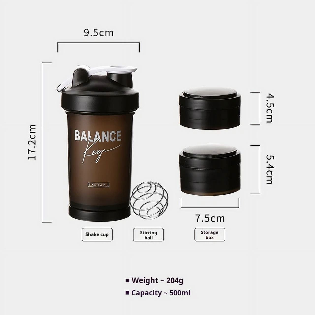 Shake the cup 3 Layers Shaker Protein Bottle Powder Shake Cup Water ...