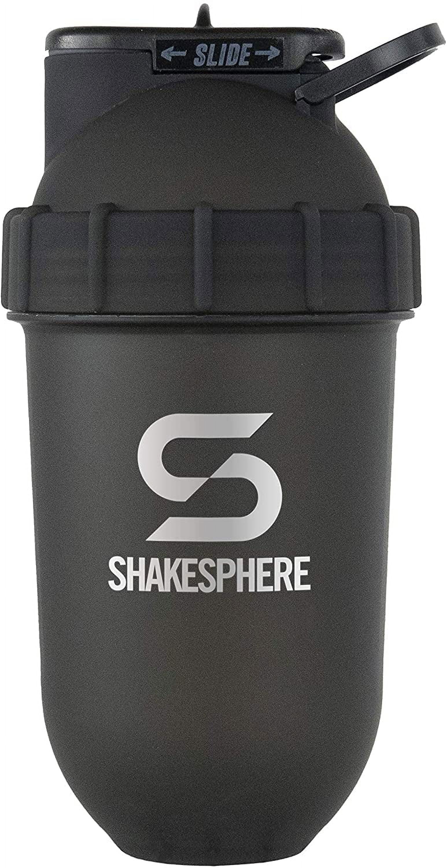 ShakeSphere Tumbler: Protein Shaker Bottle, 24oz Frosted Black with ...