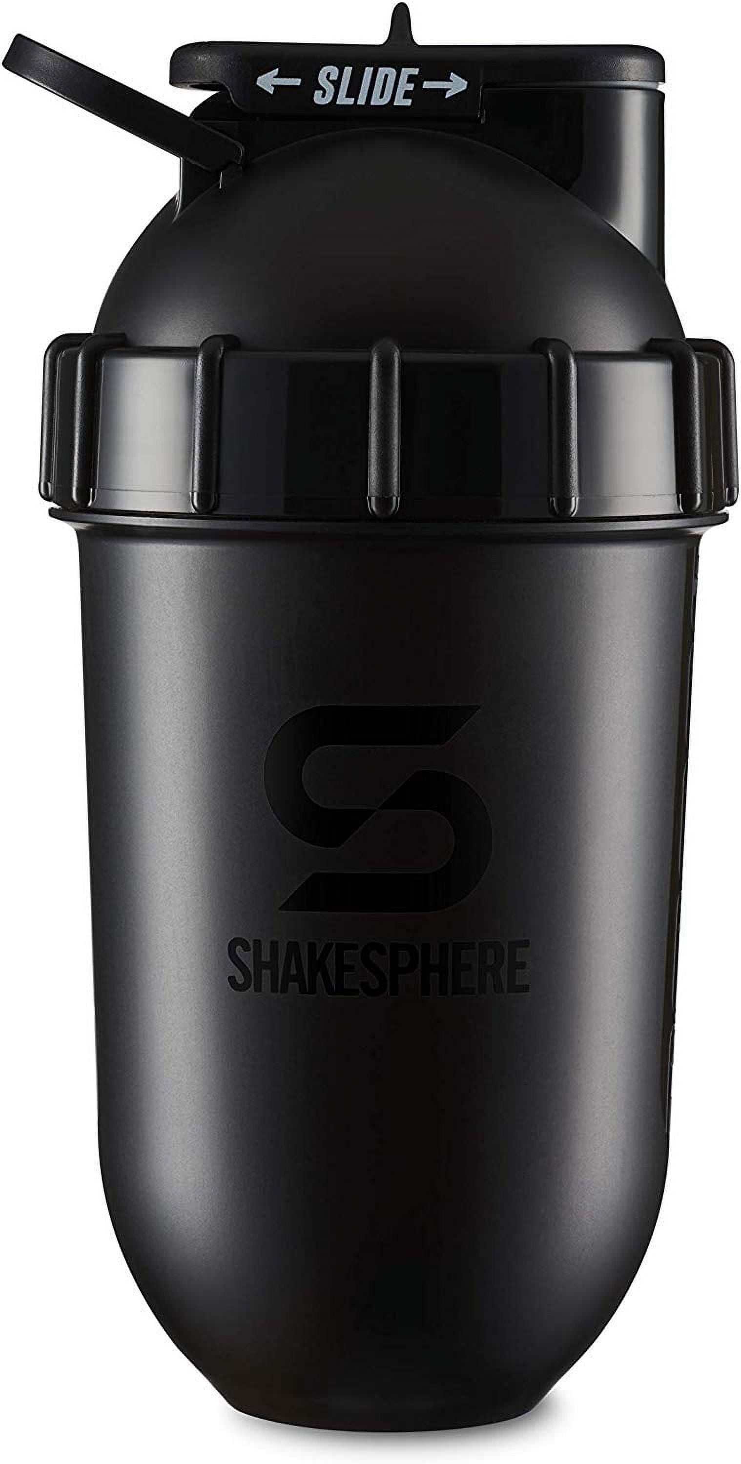 ShakeSphere Tumbler: Protein Shaker Bottle, 24oz Glossy Black with ...