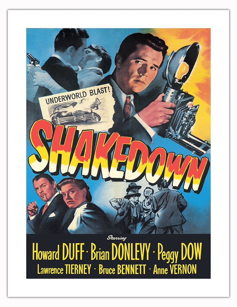Shakedown - Starring Howard Duff & Brian Donlevy - Vintage Film Noir Movie Poster c.1950 ...