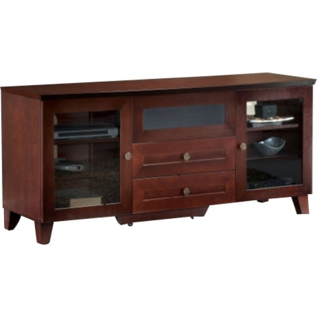 Furnitech FT61SCDC 61 inch Shaker Console Television Stand Dark Cherry ...