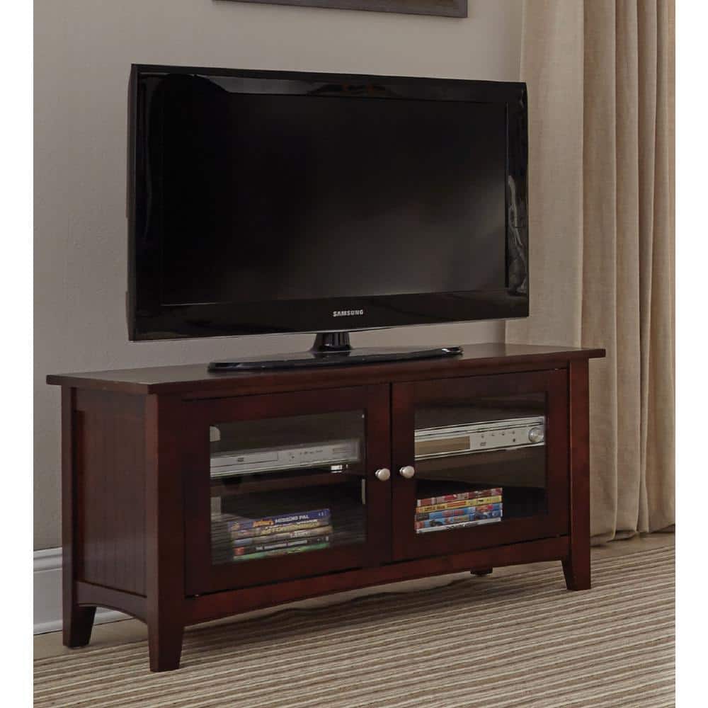 Shaker Cottage 36 in. Espresso Particle Board TV Stand Fits TVs Up to ...