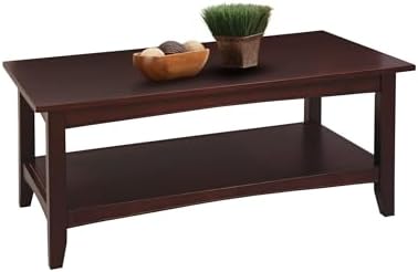 Shaker Cottage 42-Inch Rectangular Coffee Table – 2-Tier Hardwood ...