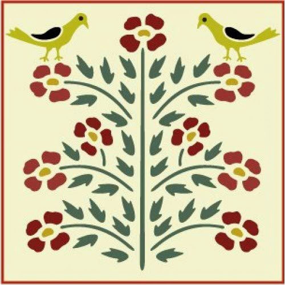 Shaker Flowers 1 Stencil - Primitive Colonial Trees Nuts Leaves Cones ...