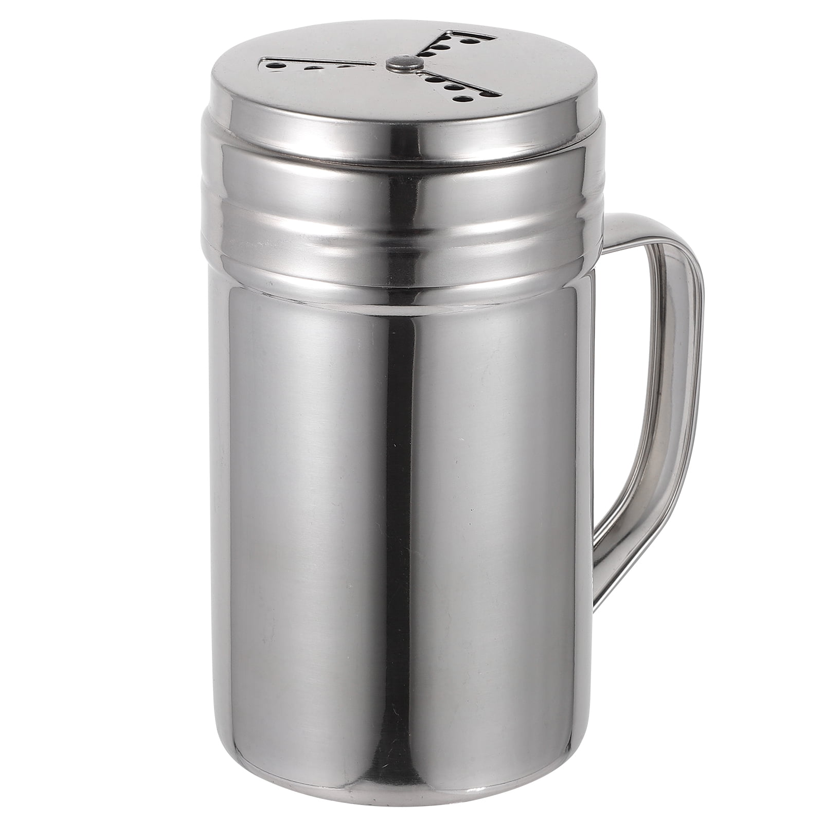 Shaker with Handle Salt Pepper Shakers Stainless Steel Container Black ...