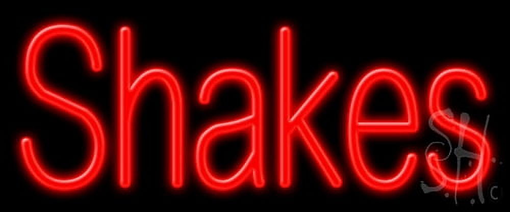 Shakes LED Neon Sign 6 x 15 - inches, Clear Edge Cut Acrylic Backing ...
