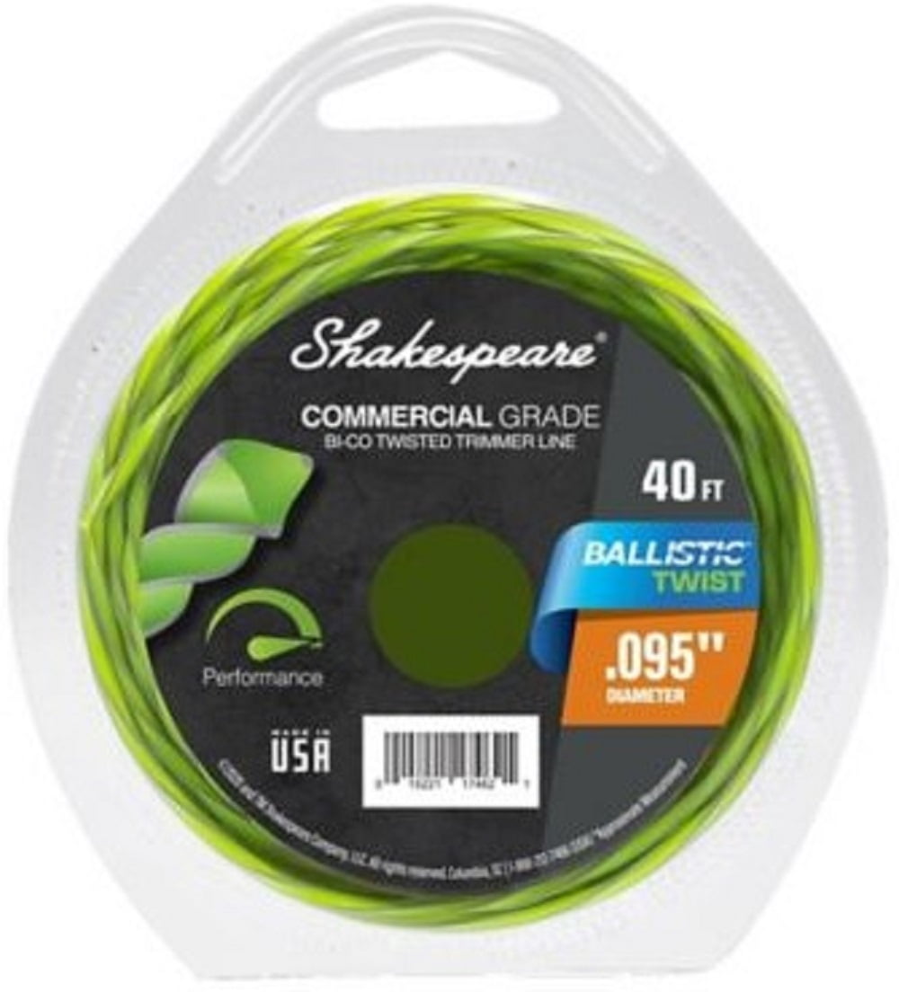 Shakespeare 17462 Ballistic Twist Trimmer Line 0.095 Inch x 40ft Nylon ...