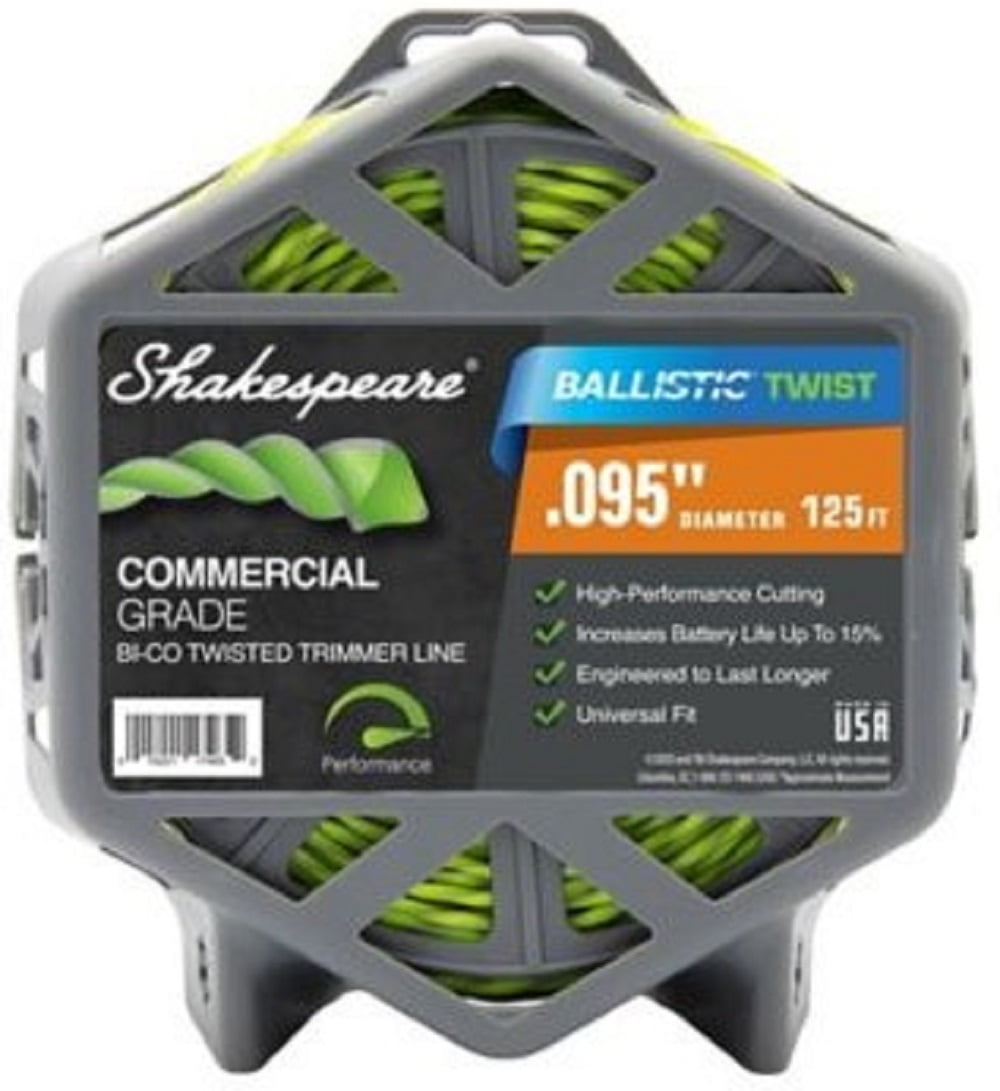 Shakespeare 17465 Ballistic Twist Trimmer Line 0.095 Inch x 125ft Nylon ...