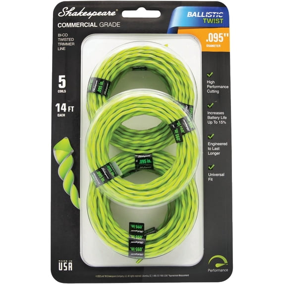 Shakespeare Ballistic Twist Universal Pre-Cut Trimmer Line - 0.095 ...