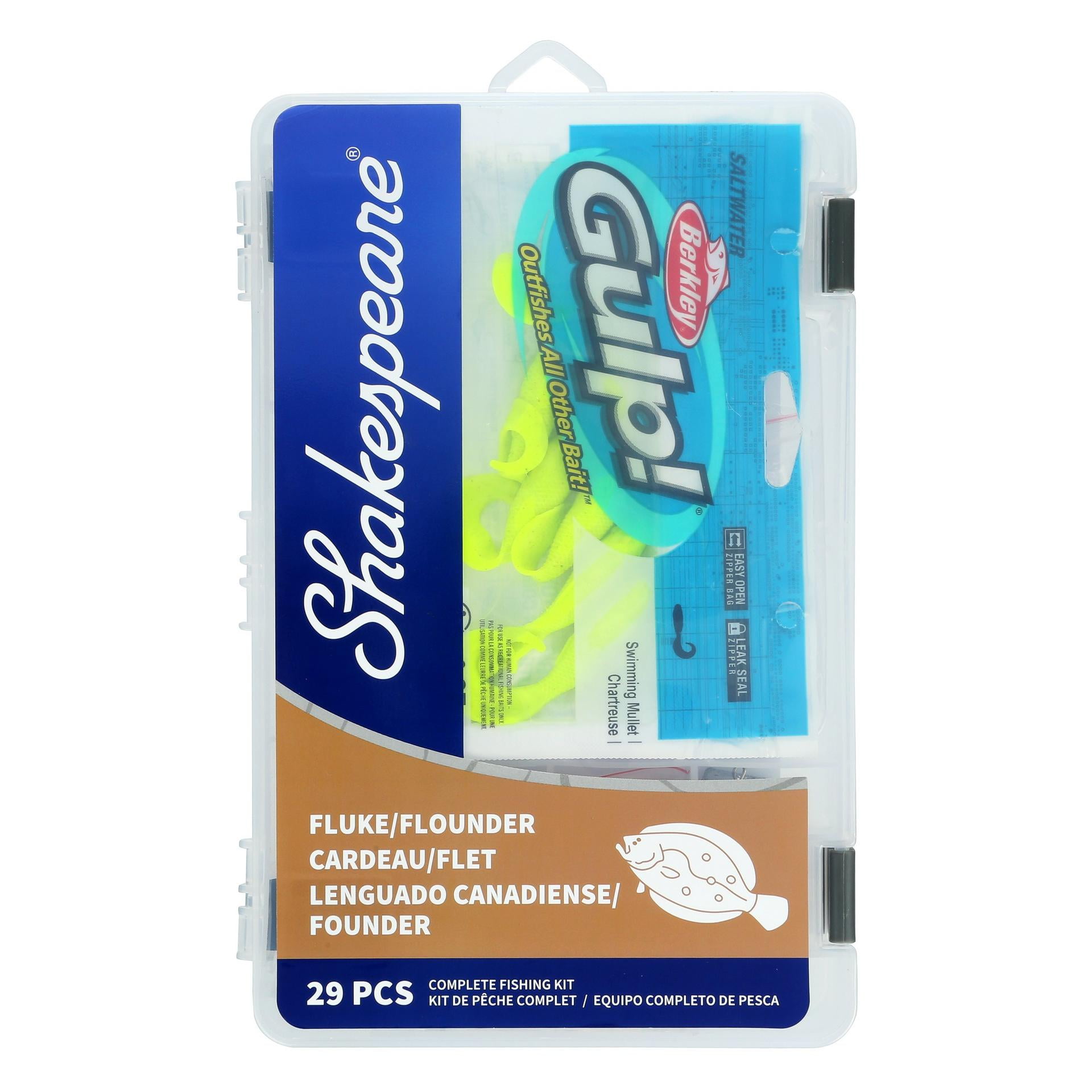Shakespeare Catch More Fish Fluke Flounder Tackle Box Kit, Fishing ...