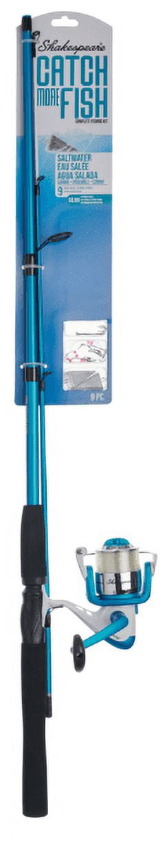 Shakespeare Catch More Fish Saltwater Spinning Kit, 6'6" Medium Heavy ...